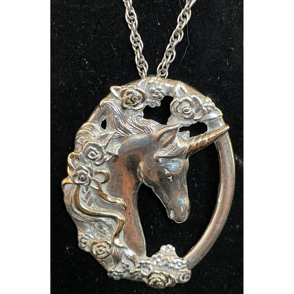 Gorham | Jewelry | Vintage Gorham Sterling Silver Gold Unicorn Pendant ...